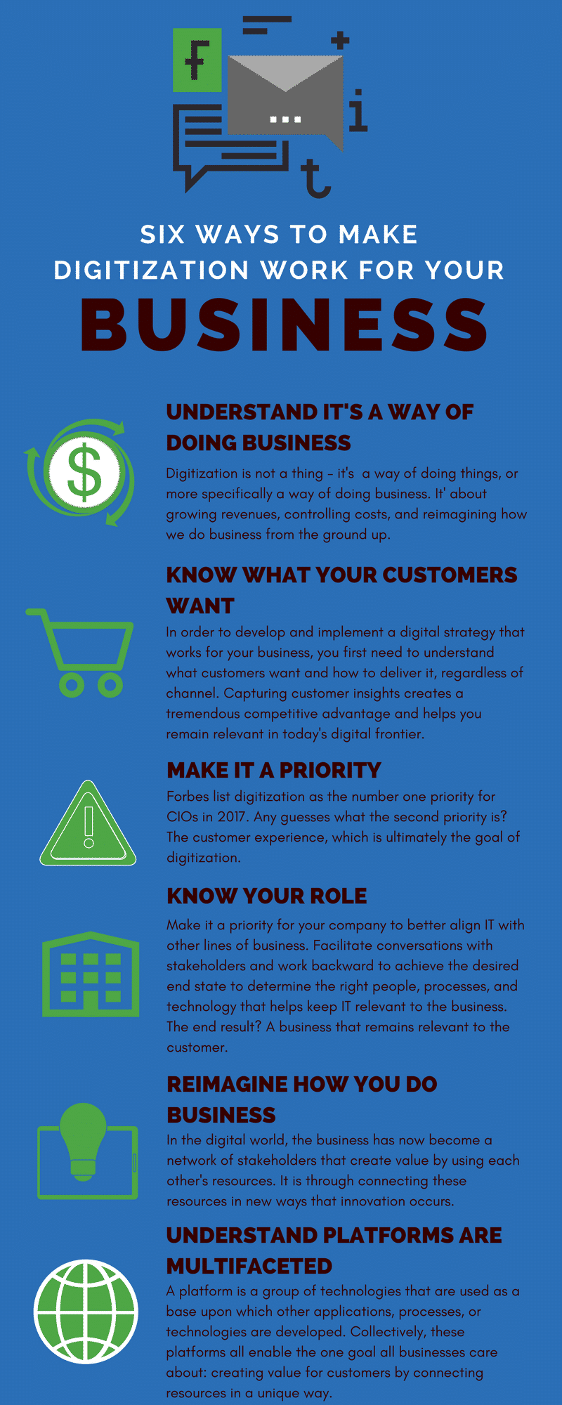 Six Ways To Make Digitization Work For Your Business Infographic